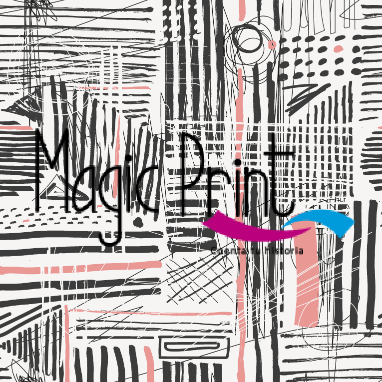 Abstracto forma de rayones, color negro y rosado - Magic Print